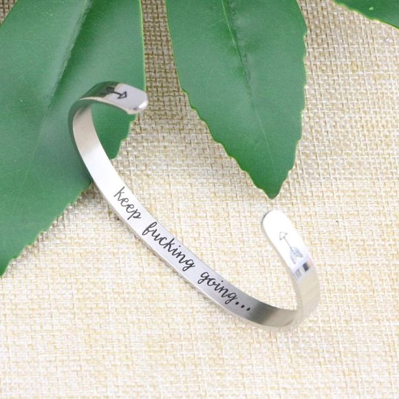Jewelry | Inspirational Stainlesssteel Bracelet Keep Fucking Going ...